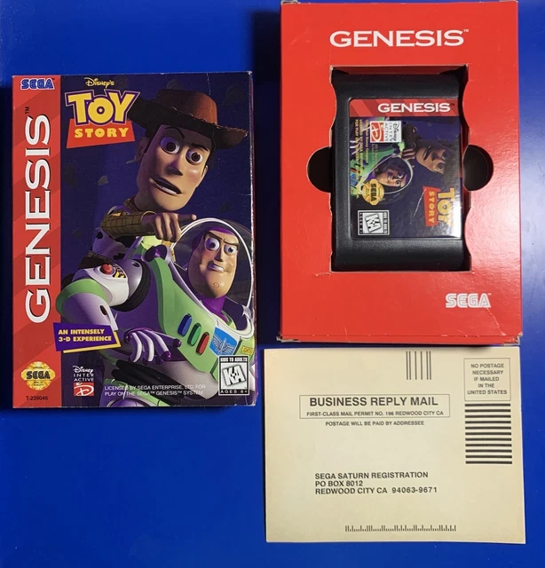 TOY STORY (SEGA Genesis, 1995) Original Cardboard Box and Reg Card ...