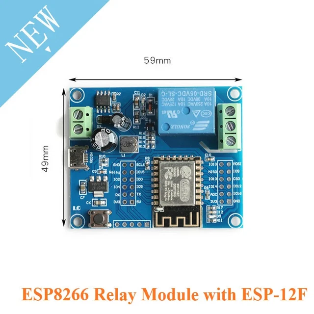 ESP8266 WIFI RELAY Controller ESP-12F Module 5V-80V Single-channel $8. ...