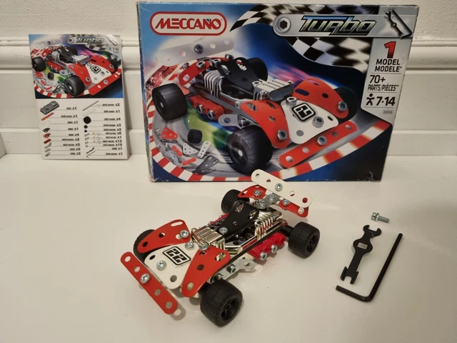MECCANO TURBO 3353A -Red Racing Car Kit Set 1 Model 70 Pieces 2350A £4. ...