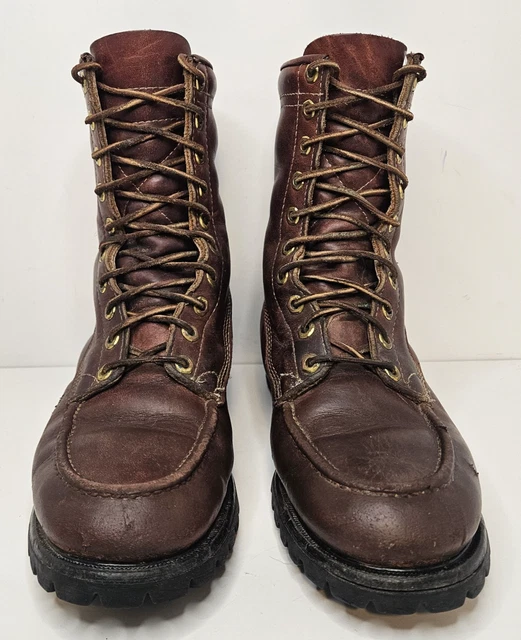 VIBRAM MEN'S BROWN Leather Work Boots Mid-Calf Lace-Up Size 10 D. £32. ...