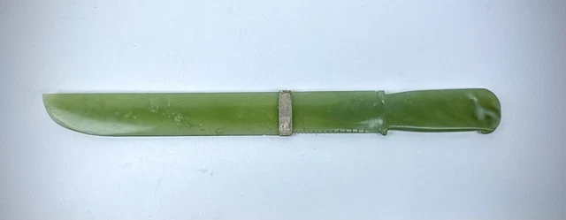 LARGE ANTIQUE CHINESE Jade Knife Silver Detailing 1900 Qing £239.92 ...
