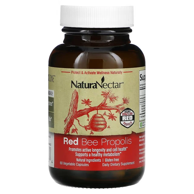 NATURANECTAR, RED BEE Propolis, 60 Vegetable Capsules, Expiry:2027 £73. ...