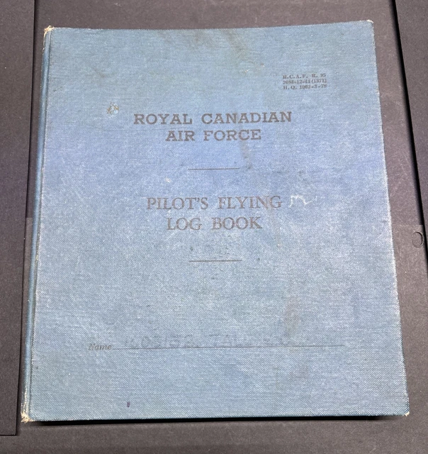 WW2 ROYAL CANADIAN Air Force Pilots Flying Log Book Eric Charles Tall ...