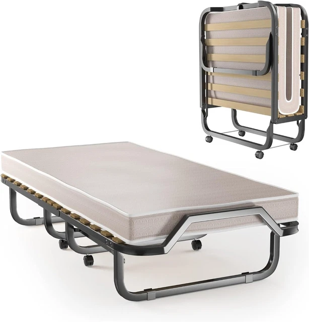 COSTWAY FOLDING BED with 10cm Thick Luxurious Memory Foam Mattress ...