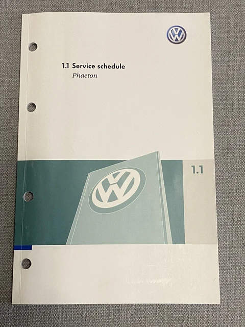 VW VOLKSWAGEN SERVICE BOOK SCHEDULE FOR PHAETON Not Owners Handbook 006 ...