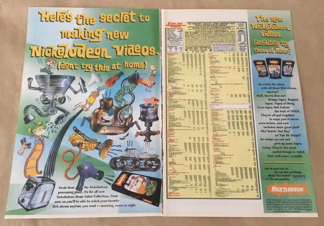 NICKELODEON 1993 PRINT promo ad VHS videos Ren and Stimpy Rugrats ...
