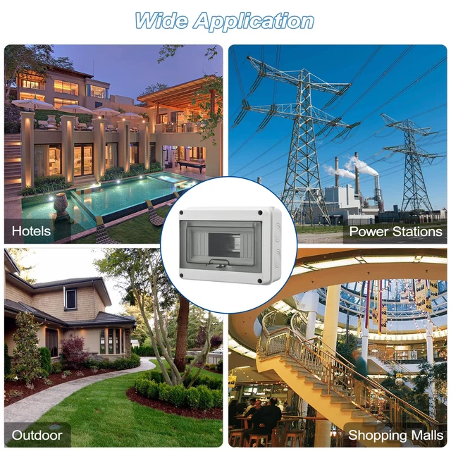 DIN RAIL ENCLOSURE, IP65 Waterproof, 8 Module, 4 Terminals, 2 ...