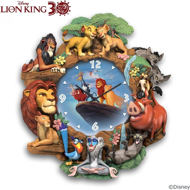 DISNEY THE LION King Wall Clock With 12 Sculpted Characters Bradford ...