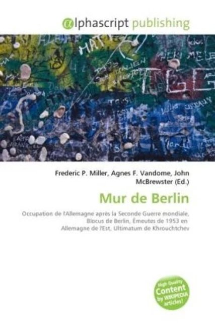 MUR DE BERLIN | Frederic P. Miller (u. a.) | Taschenbuch | Französisch ...