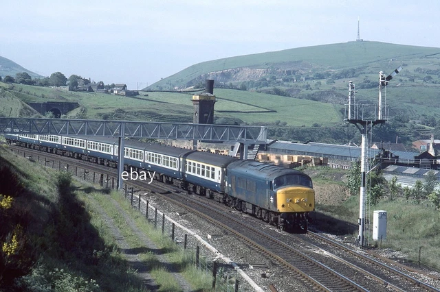 ORIGINAL 35MM COLOUR slide Diesel loco Class 45142 at Diggle +rights ...
