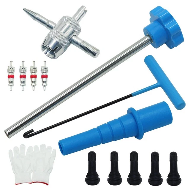 TIRE VALVE KIT Stem Install Tool On-the-go Repairs Multi-size ...