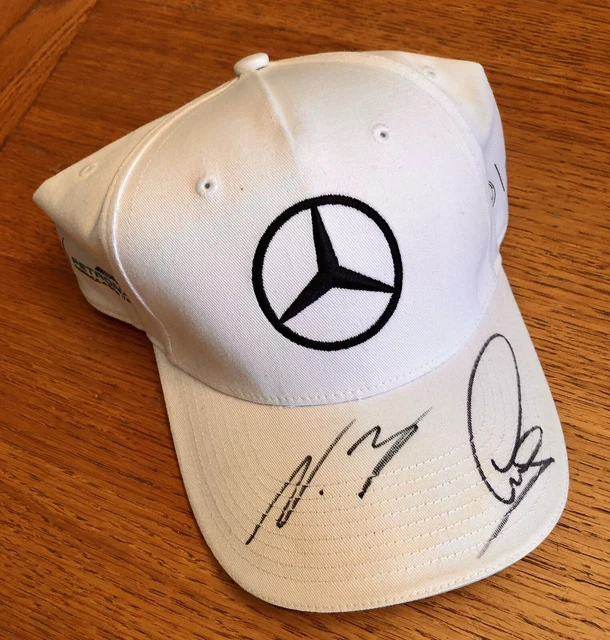 MERCEDES AMG PETRONAS Formula 1 Cap Signed By Lewis Hamilton & Valtteri ...