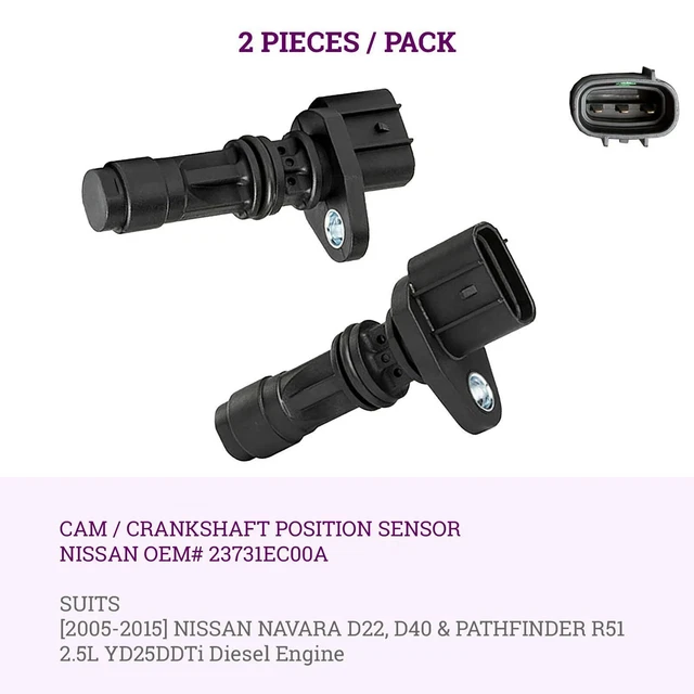 CRANK AND CAM Angle Sensor For Nissan Navara D22 D40 Pathfinder R51 2 ...