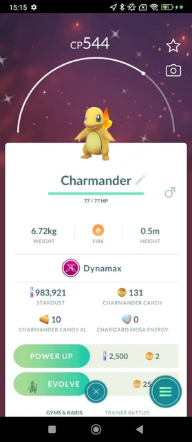 CHARMANDER SHINY DYNAMAX / Salamèche (Registred Or 30 Days) Pokémon Go ...