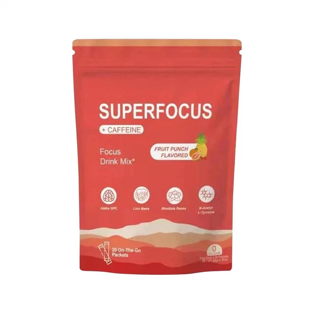 SUPERFOCUS FRUIT PUNCH Drink Mix 20 Packets - Mental Alertness Support ...