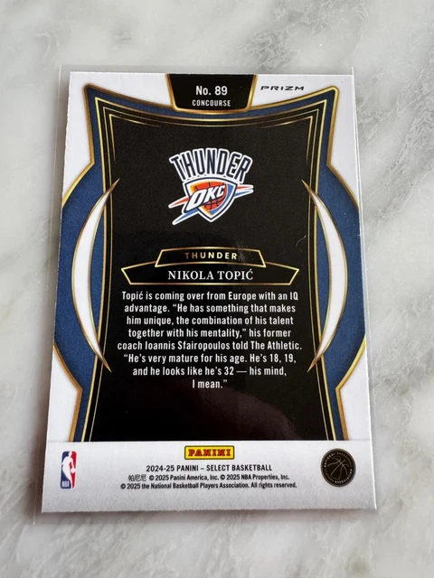 2024-25 SELECT NIKOLA Topic RC Tri Color Prizm Concourse $0.99 ...