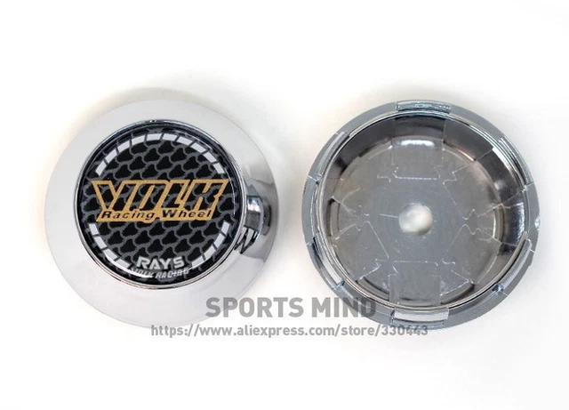 4X69MM VOLK RACING Chrome Emblems Wheel Center Hubcap Rim Caps Decals ...