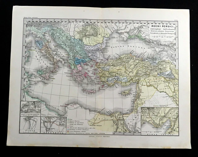 ALEXANDER IL ECCEZIONALE Mappa Antico Impero Arabia Asia Persia ...