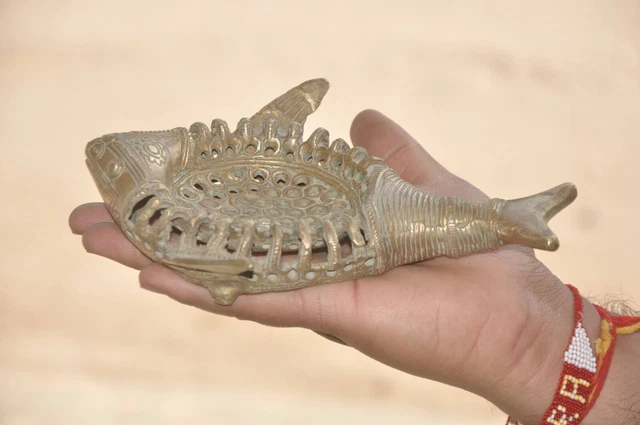 VINTAGE BRASS FISH Shape Jali Cut Handcrafted Unique Soap Case ...
