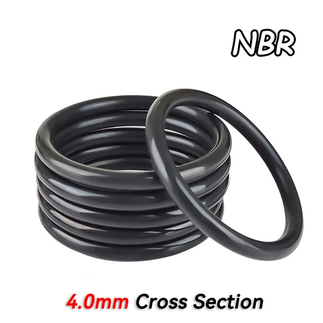 4MM CROSS SECTION O Rings NBR Nitrile Rubber Ø 12-450 mm OD Oil ...