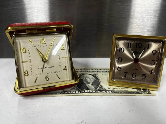 TWO VINTAGE PORTABLE alarm clocks -Westclox and Linden. WORKING £11.30 ...