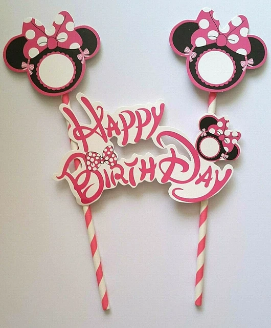 MINNIE MOUSE HAPPY BIRTHDAY Cake Topper MINNIE MOUSE Theme Cake Topper ...