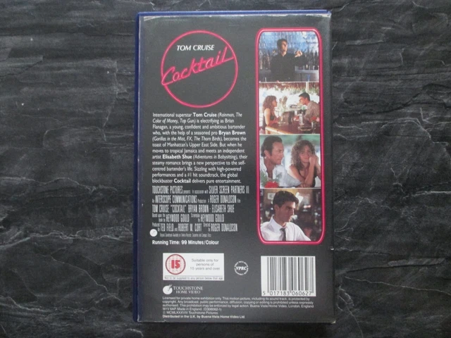 COCKTAIL VHS BIG Box Vhs Ex Rental Vhs Pre Cert Vhs Touchstone Vhs Tom ...