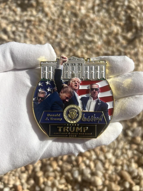 DONALD TRUMP FIGHT Shooting Assassination Challenge Coin - MAGA - ONLY ...
