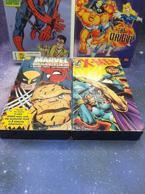 MARVEL COMICS CARTOON VHS Lot of 4 Spiderman- XMen - Fantastic Four ...