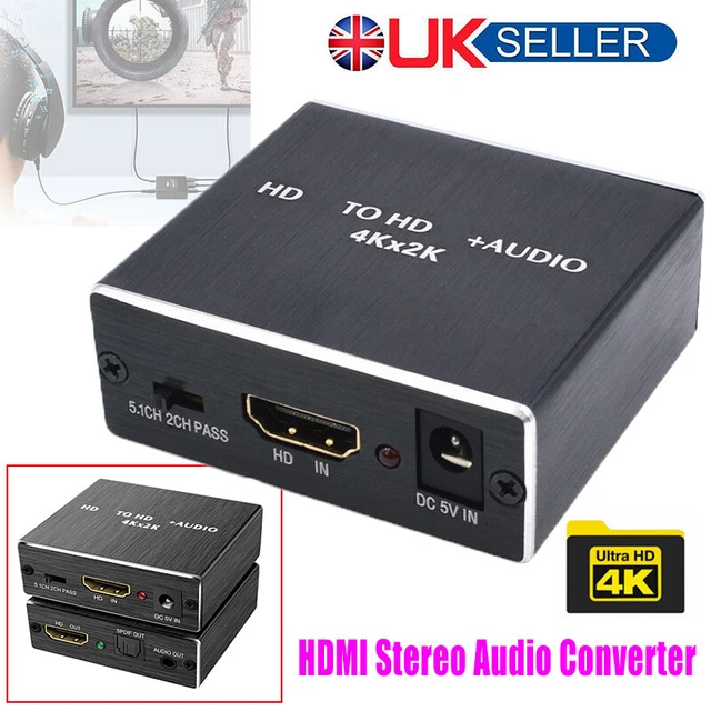 HDMI STEREO AUDIO Extractor Converter HDMI to HDMI + Optical SPDIF 3 ...