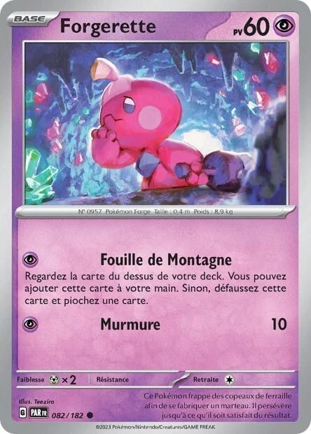 CARTE FORGERETTE 082/182 Pokémon Faille Paradoxe EV04 Neuve PAR FR EUR ...