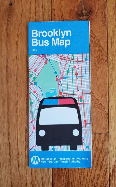 VINTAGE 1985 NYCTA Nyc Brooklyn Bus Map Mta New York City Transit ...