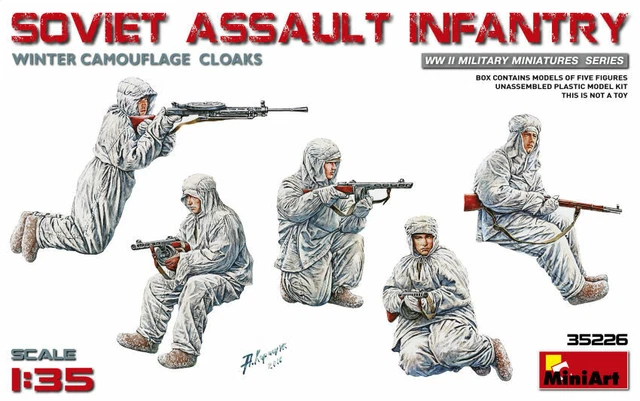 SOVIET ASSAULT INFANTRY Winter Camouflage Cloaks Figurine Plastique Kit ...