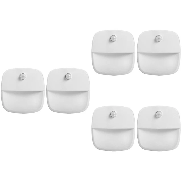 6 PCS LED Smart Wide Angle Human Sensor Night Light Cabinet Corridor ...