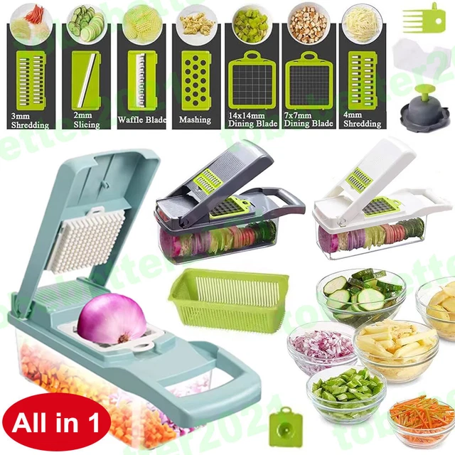 ALL IN1 VEGETABLE Cutter Julienne Fruit Food Peeler Grater Mandoline ...