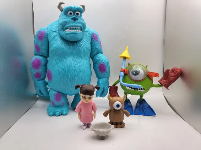 DISNEY PIXAR MONSTERS Inc Mike Sulley & Boo With Teddy Figures Set £24.95 - PicClick UK