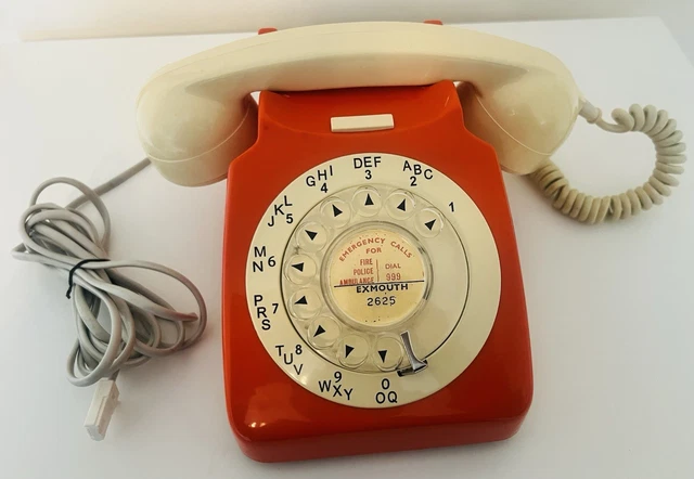 RED ROTARY DIAL Telephone - Red and Cream - Exmouth 2625 £31.88 ...