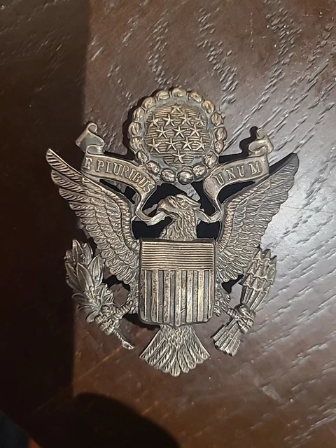 BRITISH MADE US Army Air Force Officers Eagle Cap Badge for Peaked Cap ...