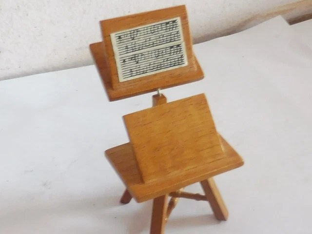 VINTAGE WOODEN 1:12 Dolls House Scriptorium /Music Stand £3.30 ...