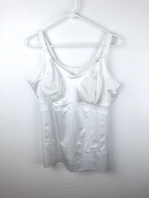 RUBY RIBBON SHAPING Cami Style 3024 White SZ48 Lace Detail Adjustable ...