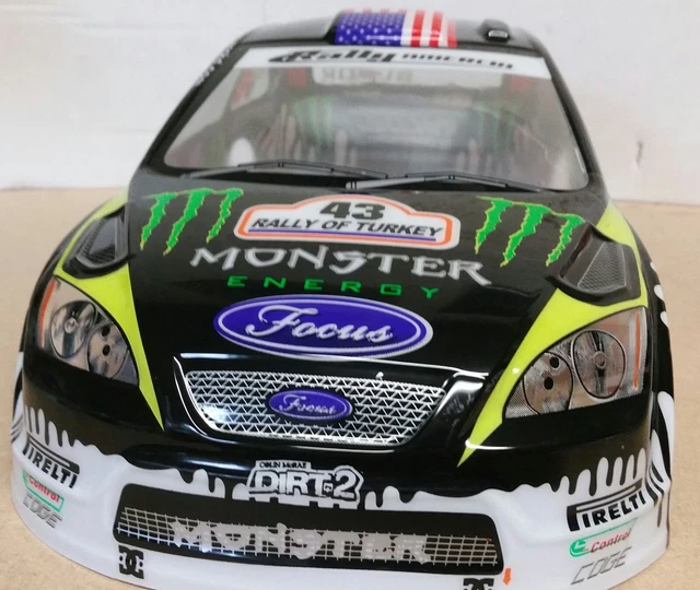 1/10 RC CAR 190mm rally on road drift Ford Focus "Monster Energy" Body ...