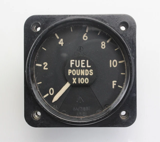 FUEL GAUGE 6A/3881 AG21 Smiths 1200Lb Instrument Indicator RAF Vintage ...
