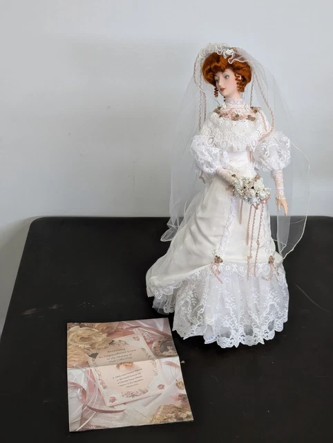 FRANKLIN MINT HEIRLOOM Dolls Gibson Girl Bride Doll Porcelain 125th ...