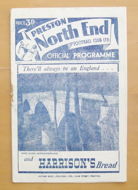 PRESTON NORTH END v ARSENAL 1948/1949 *Good Condition Football ...