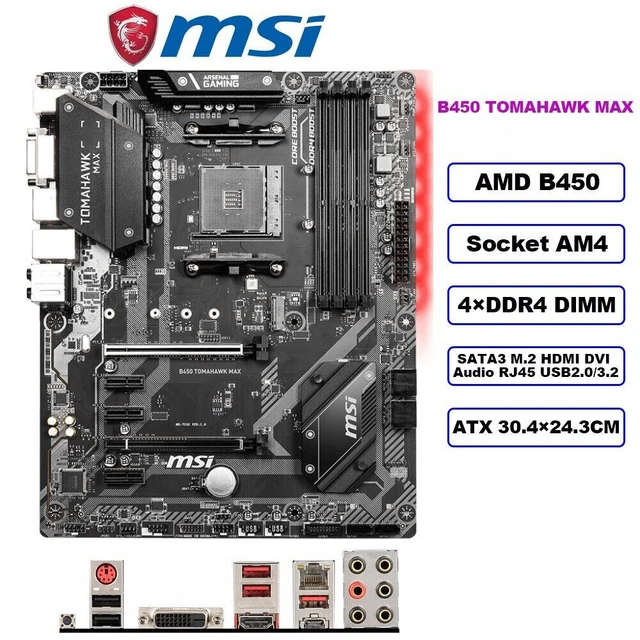 MSI B450 TOMAHAWK MAX for AMD Ryzen $150.00 - PicClick CA