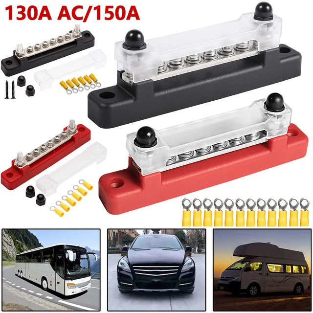 6 WAY BUS Bar Terminal Block 300V AC/48V DC 130A AC/150A DC Power🏮 $14. ...