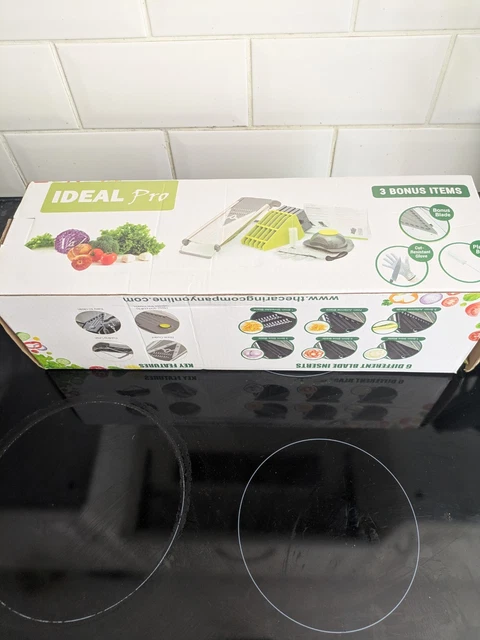 MANDOLIN SLICER IDEAL PRO, 6 in 1 V Blade Vegetable Cutter, Shredder ...