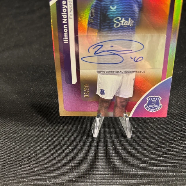 TOPPS PREMIER LEAGUE 25/26 Everton Iliman Ndiaye # AC-IN Gold Auto ...