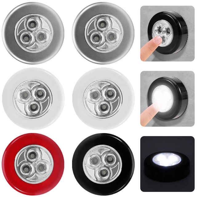 1-8PACK LED TOUCH Push Light Self-Stick Battery On Click Button Spot ...