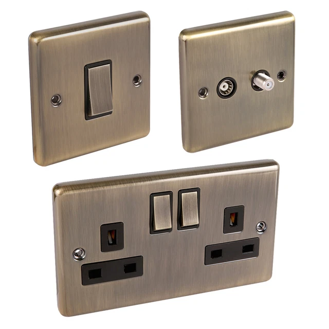 ANTIQUE BRASS SOCKETS & Switches with Sockets Switches USB Toggles ...